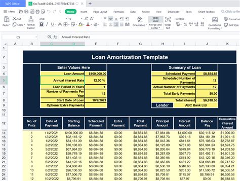 The Best 10 Free Excel Amortization Templates Wps Office Academy