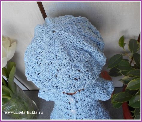 Платье и беретик из Сосо на Беби бон крючком Платья Платье без рукавов Крючки