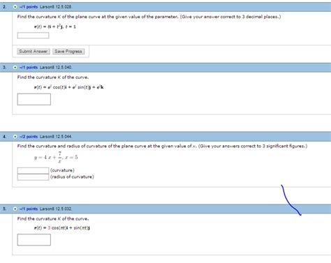 Solved Find The Curvature K Of The Plane Curve At The Given