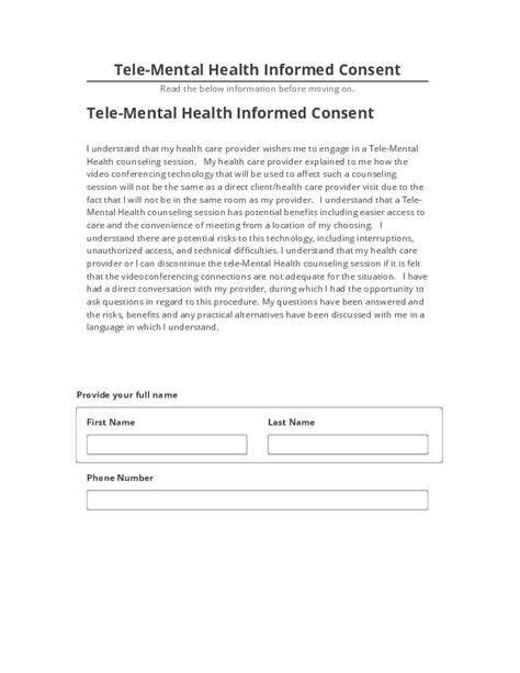 Arrange Tele Mental Health Informed Consent Microsoft Airslate