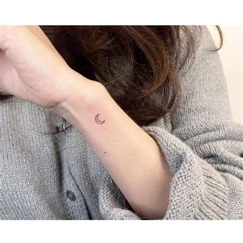 Crescent Moon Tattoo On Wrist