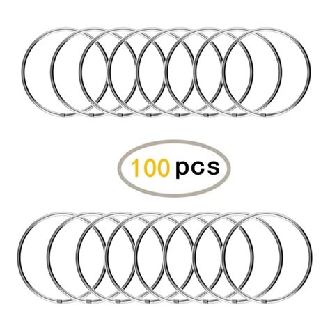 100pcs Key Ring Open Metal Key Ring Flat Ring For Household Car Keychain 
