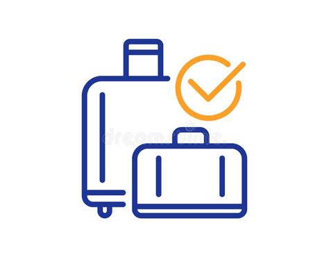 Airport Baggage Reclaim Line Icon Airplane Luggage Sign Vector Stock