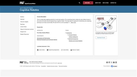 Cognitive Robotics Mit Ocw Ai Control Systems Sensor Integration Online Playground