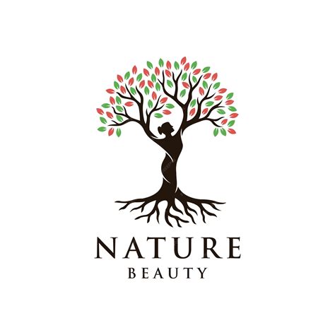 Premium Vector Woman Nature Tree Beauty Logo Colorful Tree Vector Illustration With Circle And