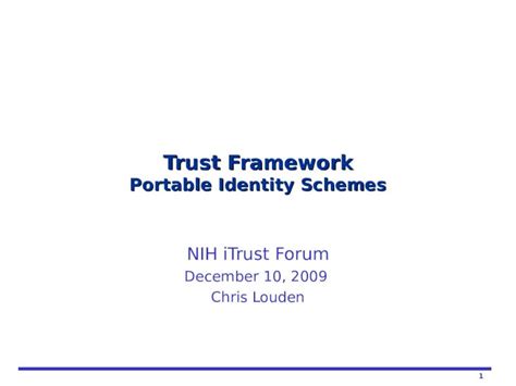 Ppt Trust Framework Portable Identity Schemes Dokumen Tips