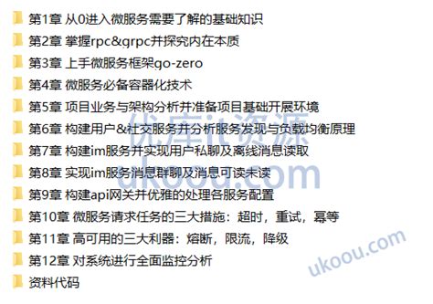 Go微服务精讲：go Zero全流程实战即时通讯「高清完结」 优库it资源网