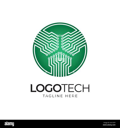 Circuit Logo For Tech Company Technology Logo Design Template Symbol