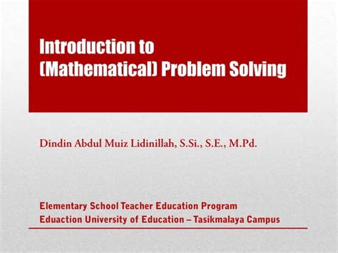 Mathematical Problem Solving Pptx Educational Assessment Education
