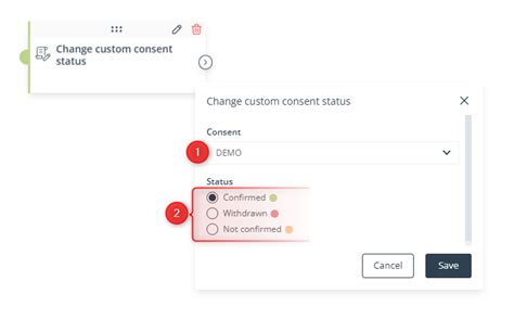 Workflow Action Change Custom Consent Status Support SALESmanago Customer Engagement