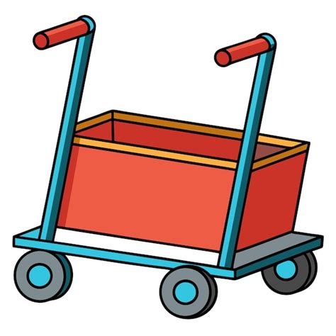 Functional Rolling Cart Vector Detailed And Versatile Design For Mobile Storage And Organization