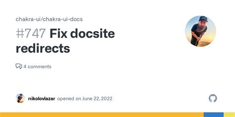 Fix Docsite Redirects · Issue 747 · Chakra Uichakra Ui Docs · Github