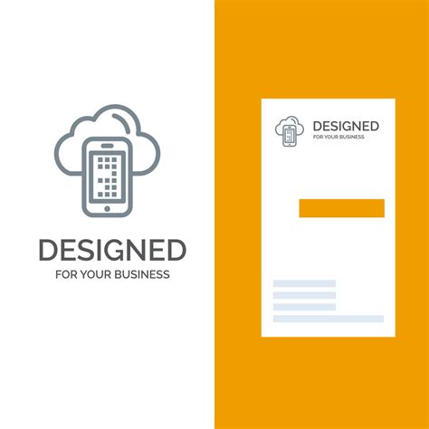 Cloud Computing Mobile Cell Grey Logo Design And Business Card Template 14367084 Vector Art At