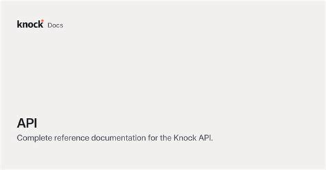 Api Knock Docs