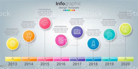 8가지 옵션 단계 또는 프로세스를 갖춘 비즈니스 개념의 인포그래픽 타임라인에 대한 스톡 벡터 아트 및 기타 이미지 타임라인 0명 개념 Istock