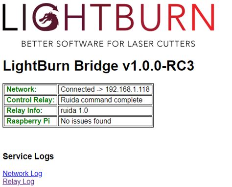 Laser Not Connecting To Laser Lightburn Bridge Lightburn Software Forum