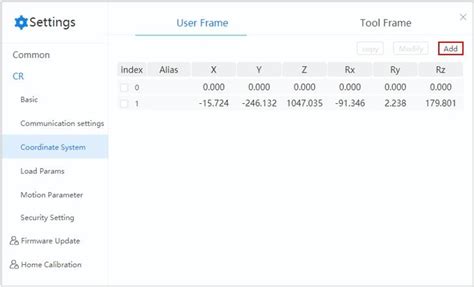 User Coordinate System — Dobot Cr Series Documentation