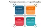 Multicolor Priority Matrix Template PowerPoint Slide