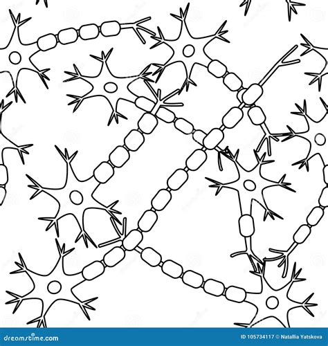 Neuron Seamless Pattern Stock Vector Illustration Of Biology 105734117