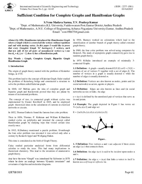 Pdf Sufficient Condition For Complete Graphs And Hamiltonian Graphs