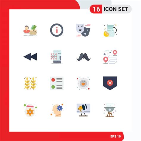 16 User Interface Flat Color Pack Of Modern Signs And Symbols Of Rewind Lemonades Carnival Fruit
