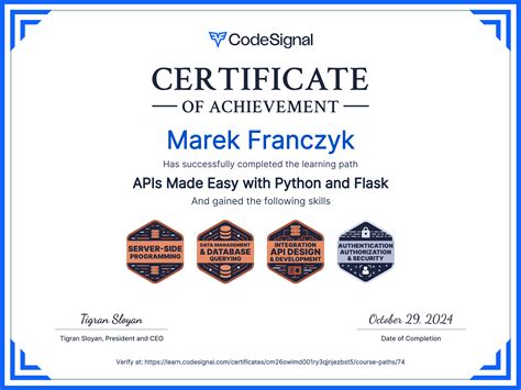 Path Certificate For Apis Made Easy With Python And Flask Codesignal
