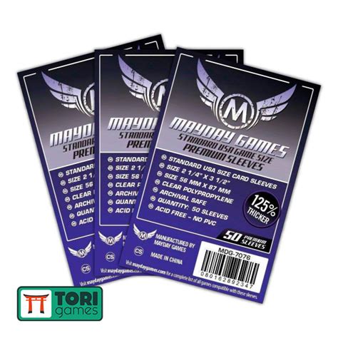 Protector Mayday USA Premium: 56x87mm – 50 unidades – TORI games