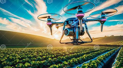 An Advanced Autonomous Robot Drone Equipped With Sensors And Ai Technology Is Operating In An