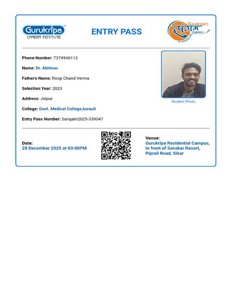 Entry Pass Pdf