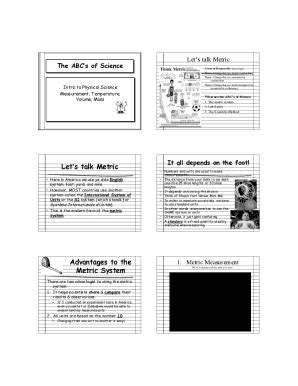 Fillable Online Intro To Physical Science Metric System Temperature Volume Fax Email Print