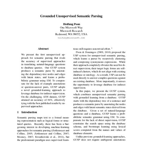 Grounded Unsupervised Semantic Parsing Acl Anthology