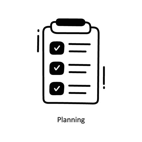 Planning Doodle Icon Design Illustration Startup Symbol On White