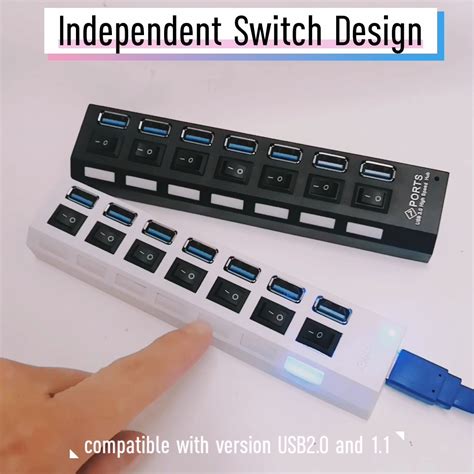 High Speed Multi Usb Splitter Power Adapter 4 7 Ports Multiple Expander Usb 3 0 4 Ports 7 In 1
