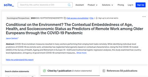 Conditional On The Environment The Contextual Embeddedness Of Age