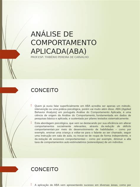Análise De Comportamento Aplicada Aba Pdf