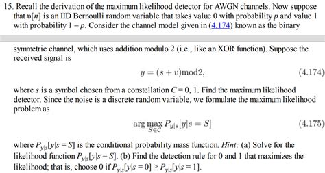 solved recall the derivation of the maximum likelihood