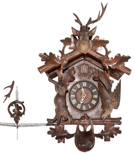 Black Forest Carved Hunt Themed Cuckoo Clock Auction