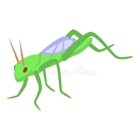 Fly Grasshopper Icon Isometric Vector Locust Pest Stock Illustration