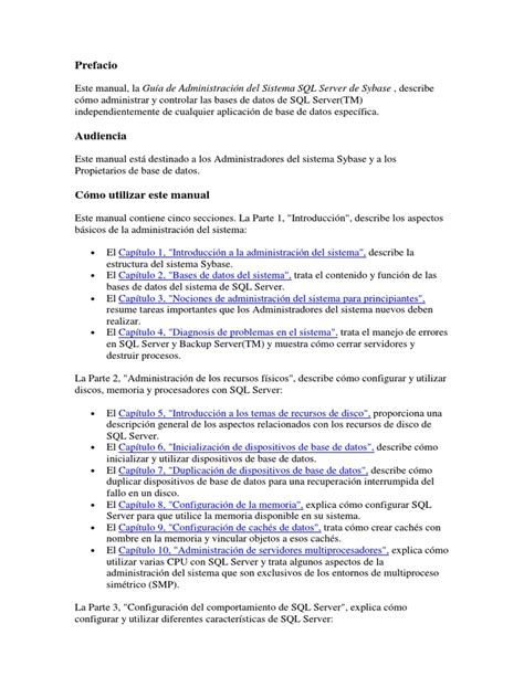 Manual Sybase Pdf Servidor Sql De Microsoft Tabla Base De Datos