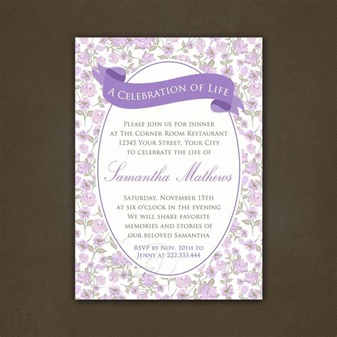 Celebration Of Life Invitation Free Template