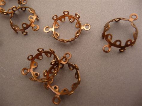 12 Lace Filigree Settings Connectors 12 Mm Open Back Etsy