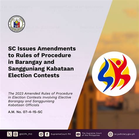 Sc Issues Amendments To Rules Of Procedure In Barangay And Sangguniang