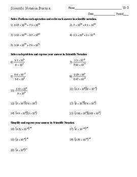 Scientific Notation Mathematical Operations Practice By Ground State