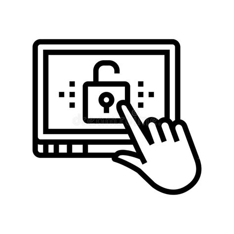 Get Access Registration Line Icon Vector Illustration Stock Vector