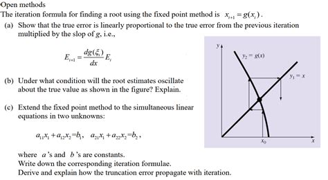 solved open methods the iteration formula for finding a root