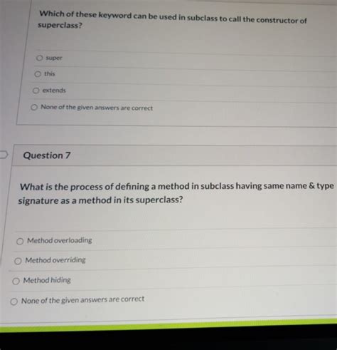 Solved Which Of These Keyword Can Be Used In Subclass To