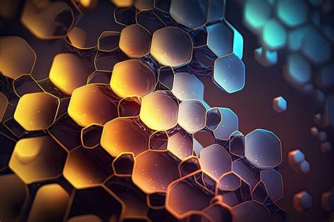 Premium Ai Image Hexagonal Shape Abstract Connecting Lines That Are Blurred And Backdrop Image
