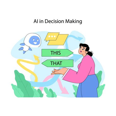 Ai In Decision Making Concept Flat Vector Illustration Stock Illustration Illustration Of
