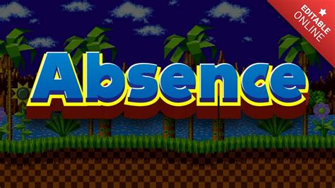 absence sonic 3d logo text effect generator