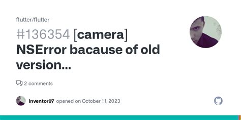 Camera NSError Bacause Of Old Version Camera Avfoundation Issue Flutter Flutter